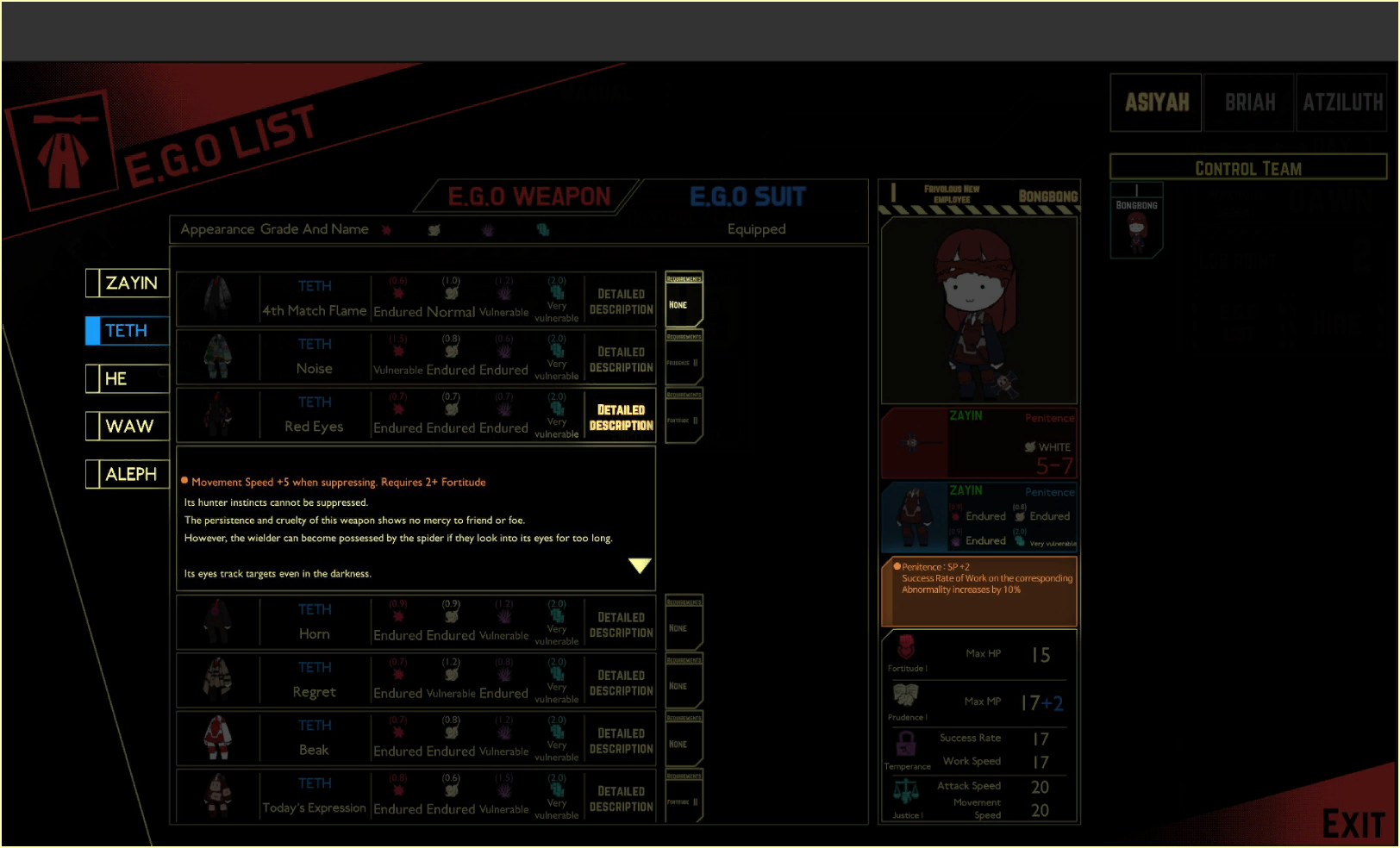 2.3.4: E.G.O Information - The Manual - Tiphereth Database